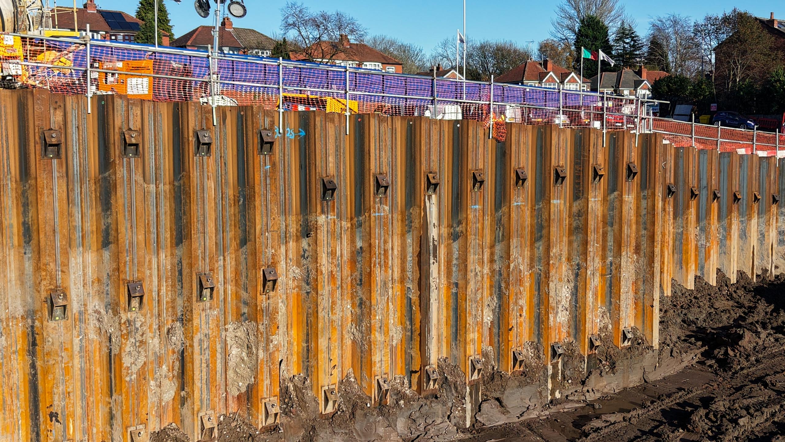 Sheet Piling Retaining Wall, Stockport - Anchor Systems